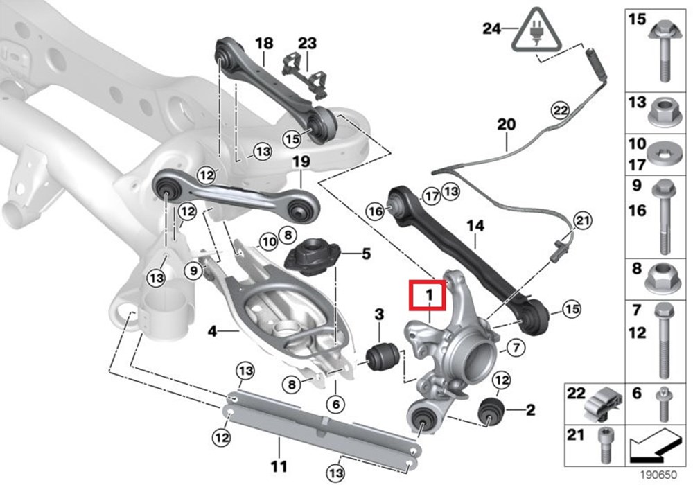 BMW ORİJİNAL TEKERLEK MESNEDİ, ARKA SOL 33326783653