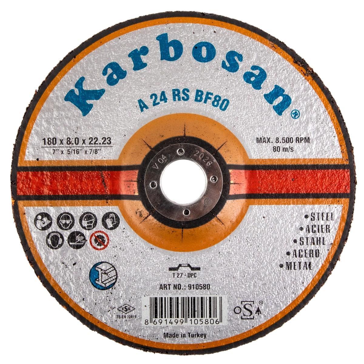 Karbosan Metal Taşlama 180*8.0*22.23 - BabaHirdavat.com