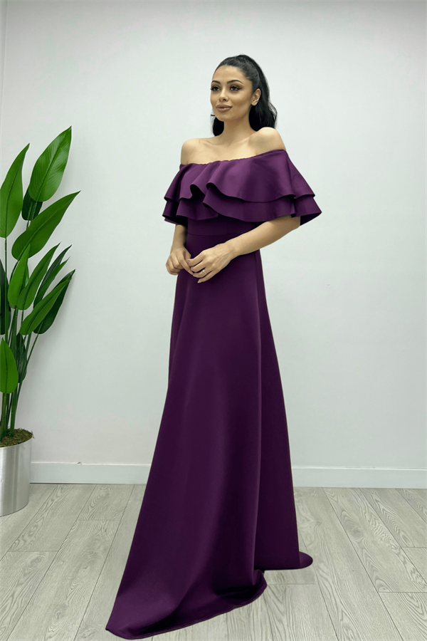 Bulge Dress Aubergine Giyim Masalı