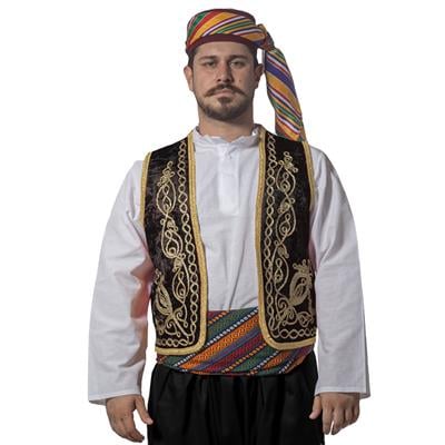 Nargileci Yelek, Fes, Kuşak Seti Siyah - KostümPartim®