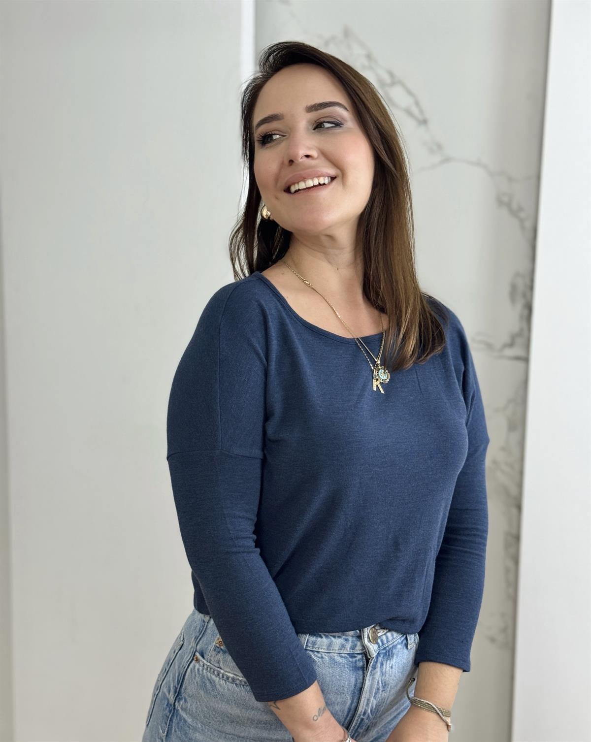 Orj Marka Yumoş Bluz İNDİGO