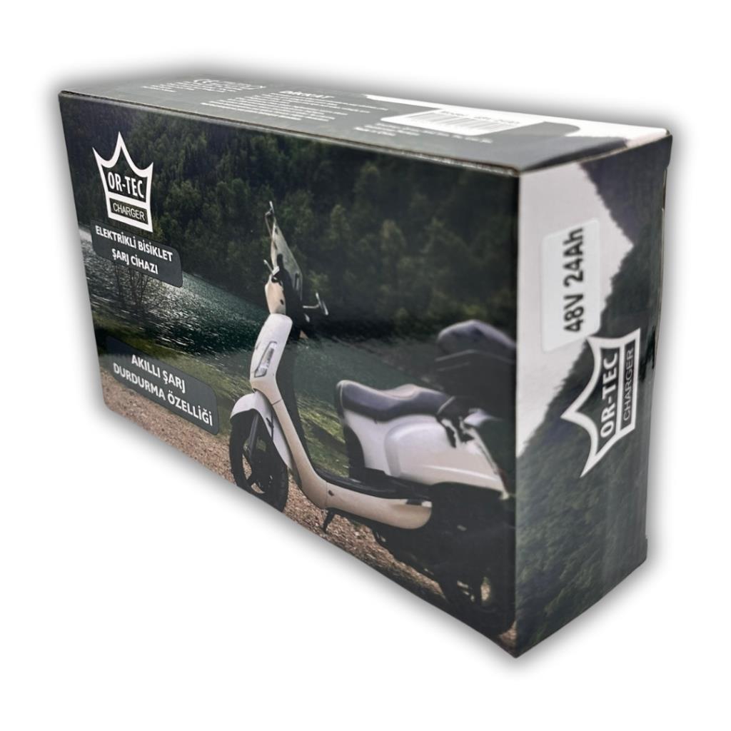 Satek 12V 24 Ah Elektrikli Bisiklet Aküsü 4'lü Set Jel Akü ve Ortec 48v 24ah Şarj Cihazı Seti