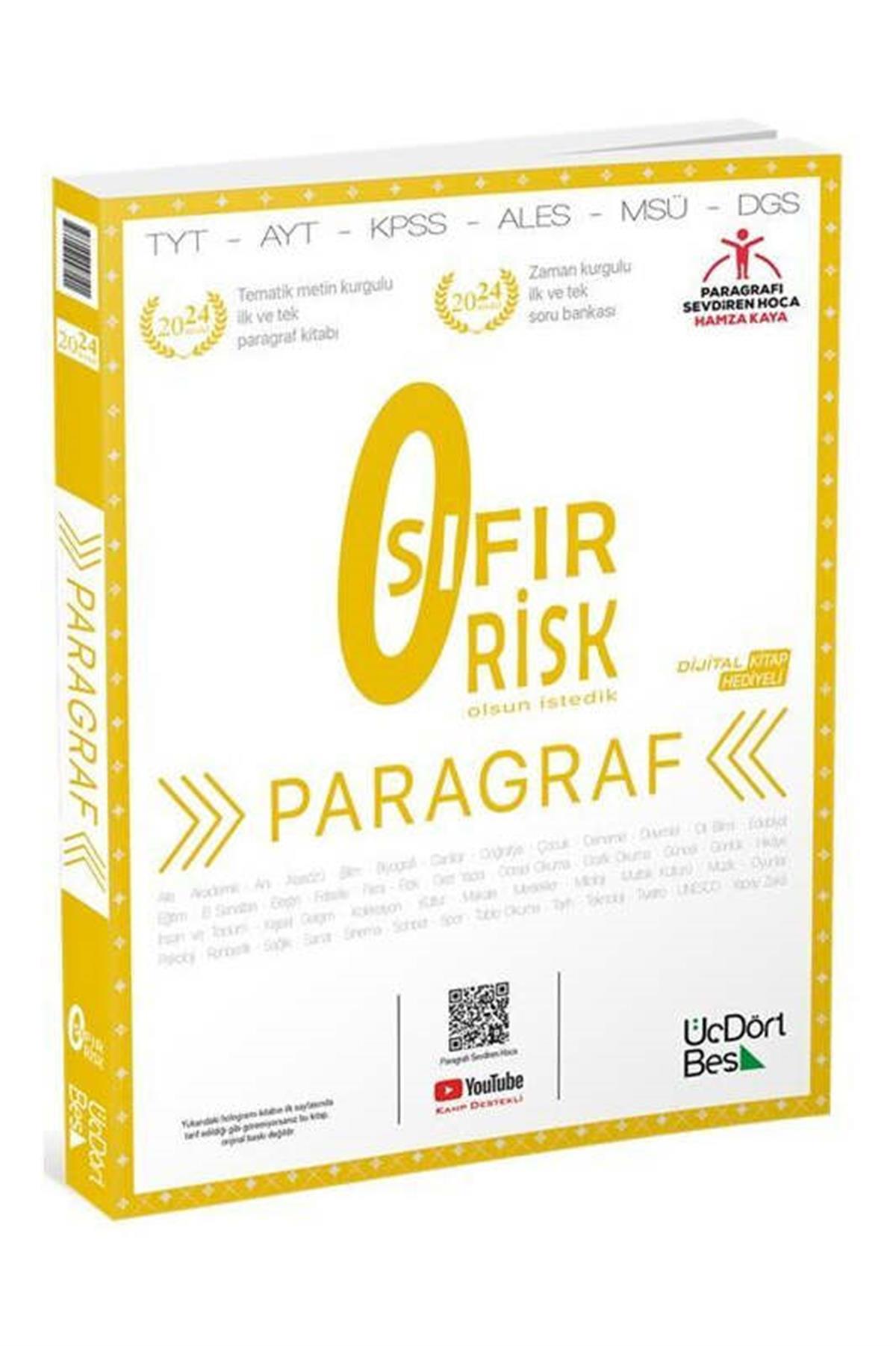 ÜçDörtBeş Yayınları 2024 Paragraf Sıfır Risk