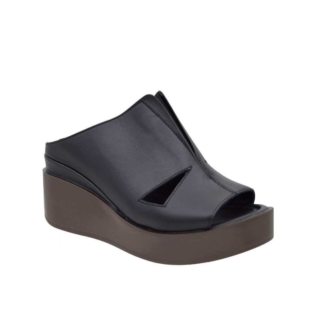 Ortopedia Dolgu Topuk Deri Terlik 2029 SİYAH