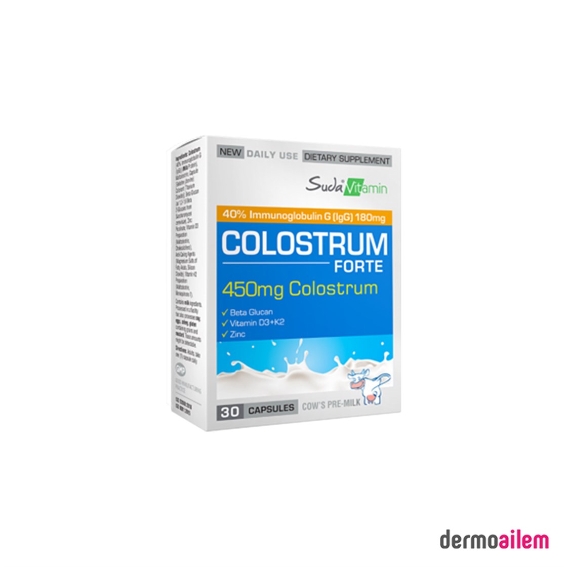 Suda Vitamin Colostrum Forte 30 Kapsül | Dermoailem