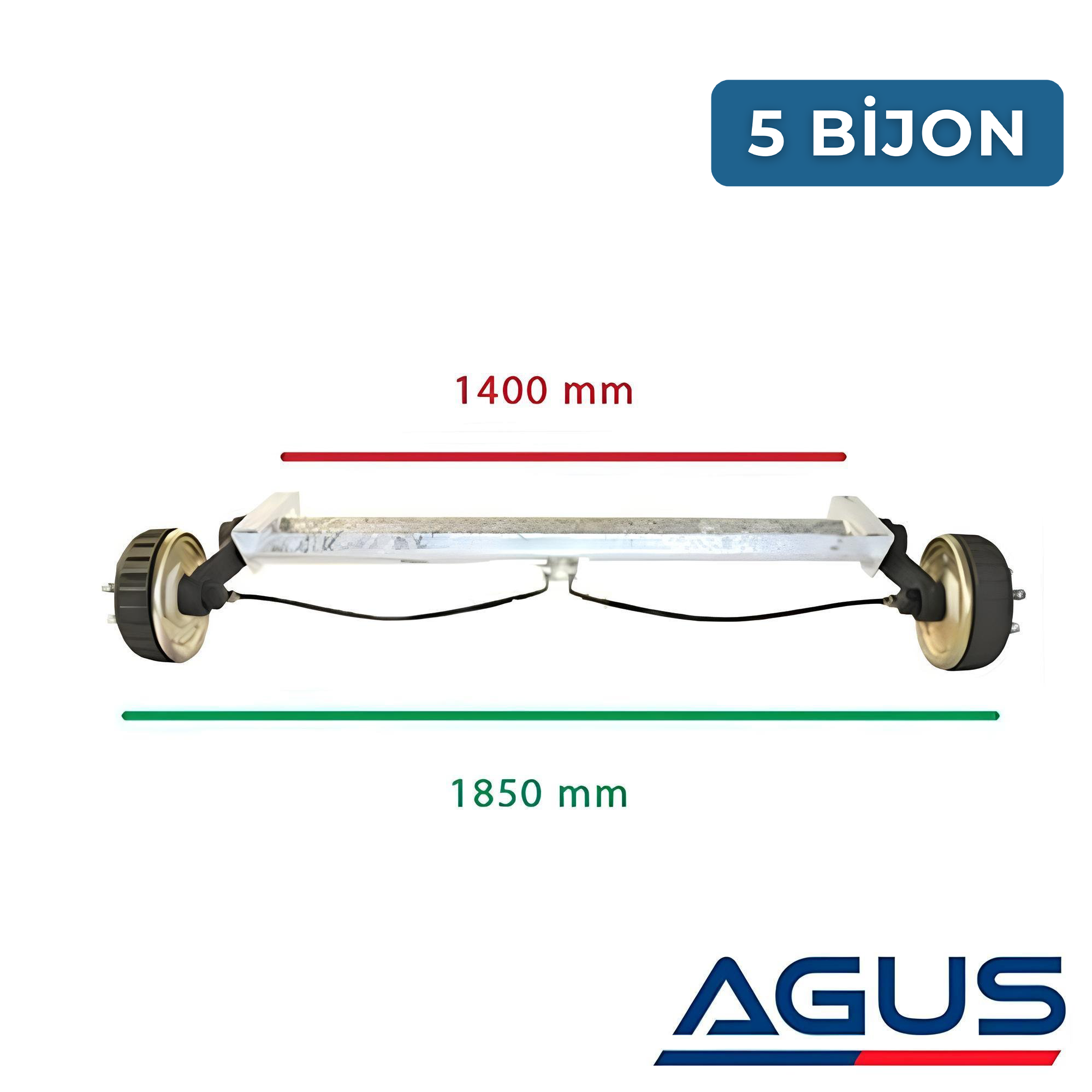 KNOTT 1350 kg Torsiyonlu Aks Frenli Dingil 1400 mm | Agus.com.tr