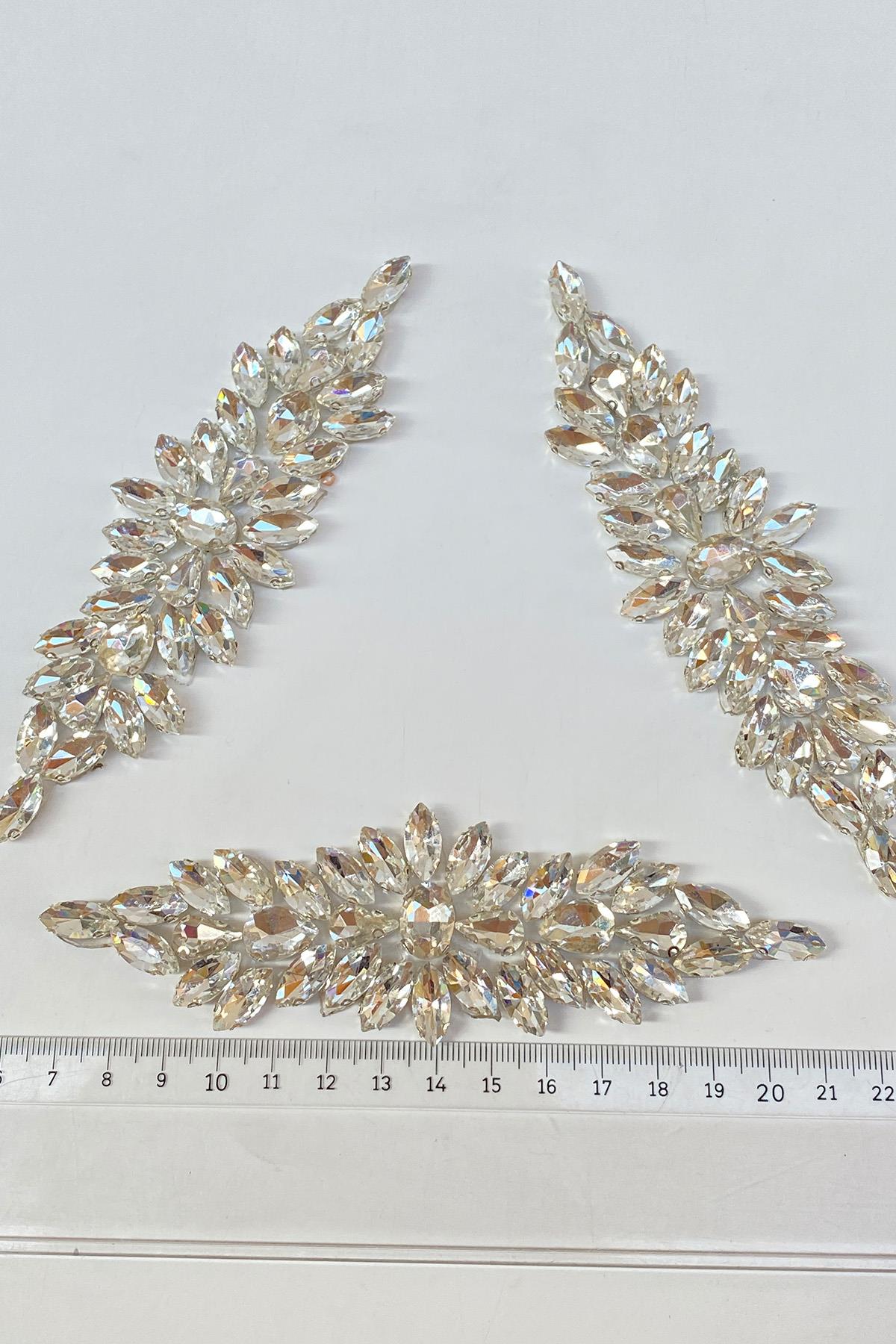 Iron-On Shiny Stone Applique with Drop Shuttle Stones | Daydreamer