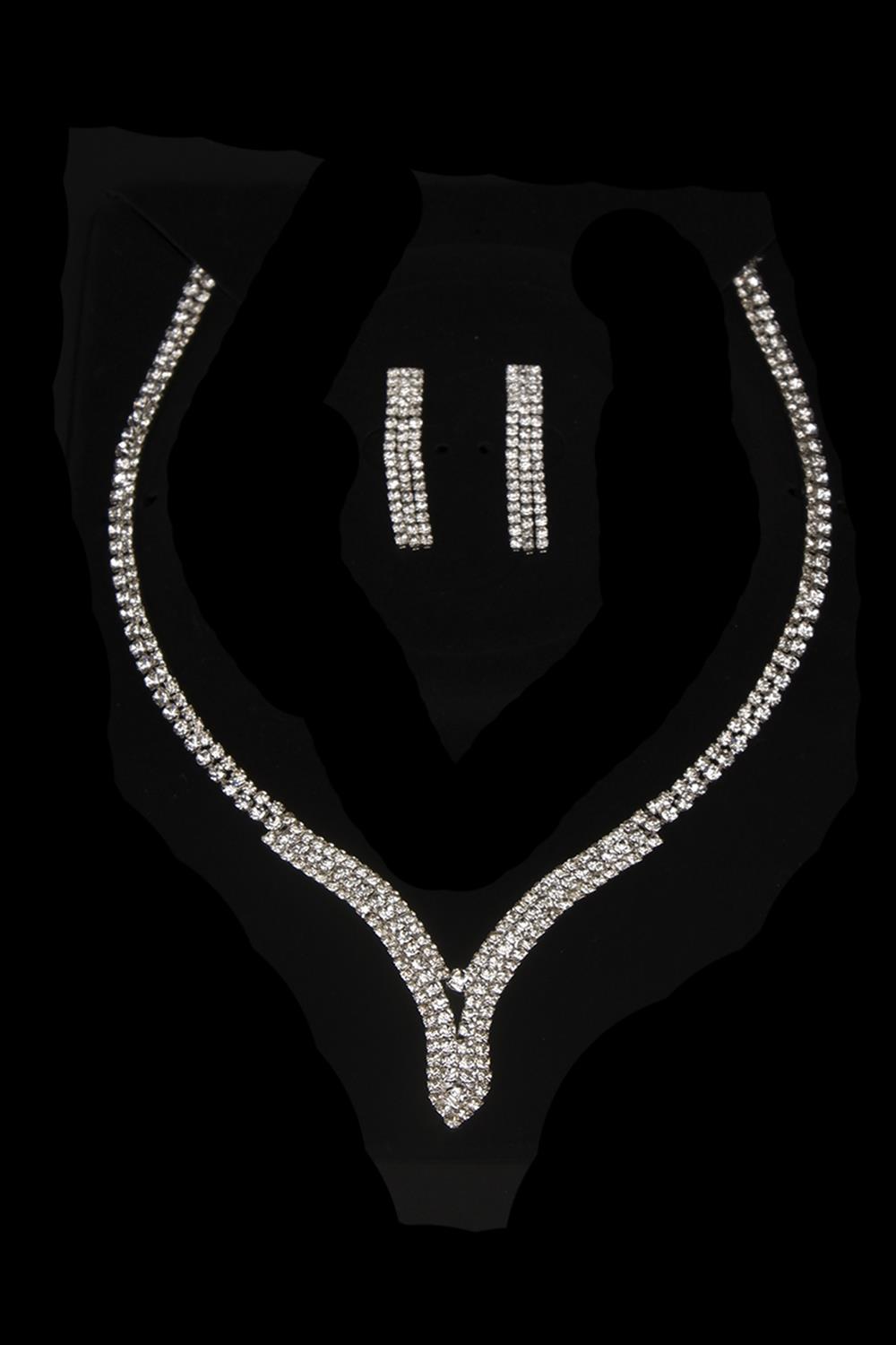 Hira Crystal Stone Evening Dress Necklace and Earring Set | Daydreamer