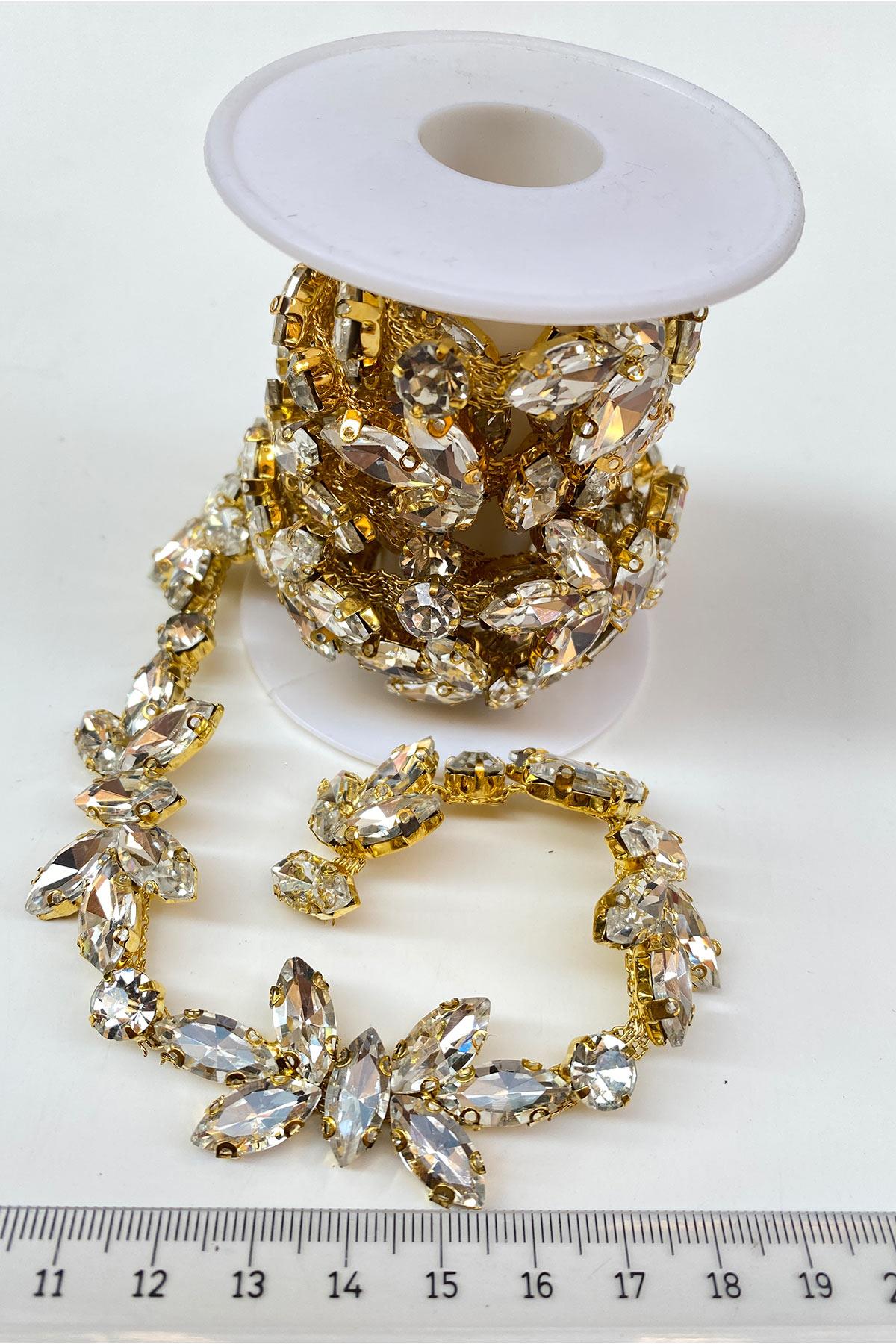 Shuttle Shiny Stone Straw Ribbon Evening Dress Border Ribbon | Daydreamer