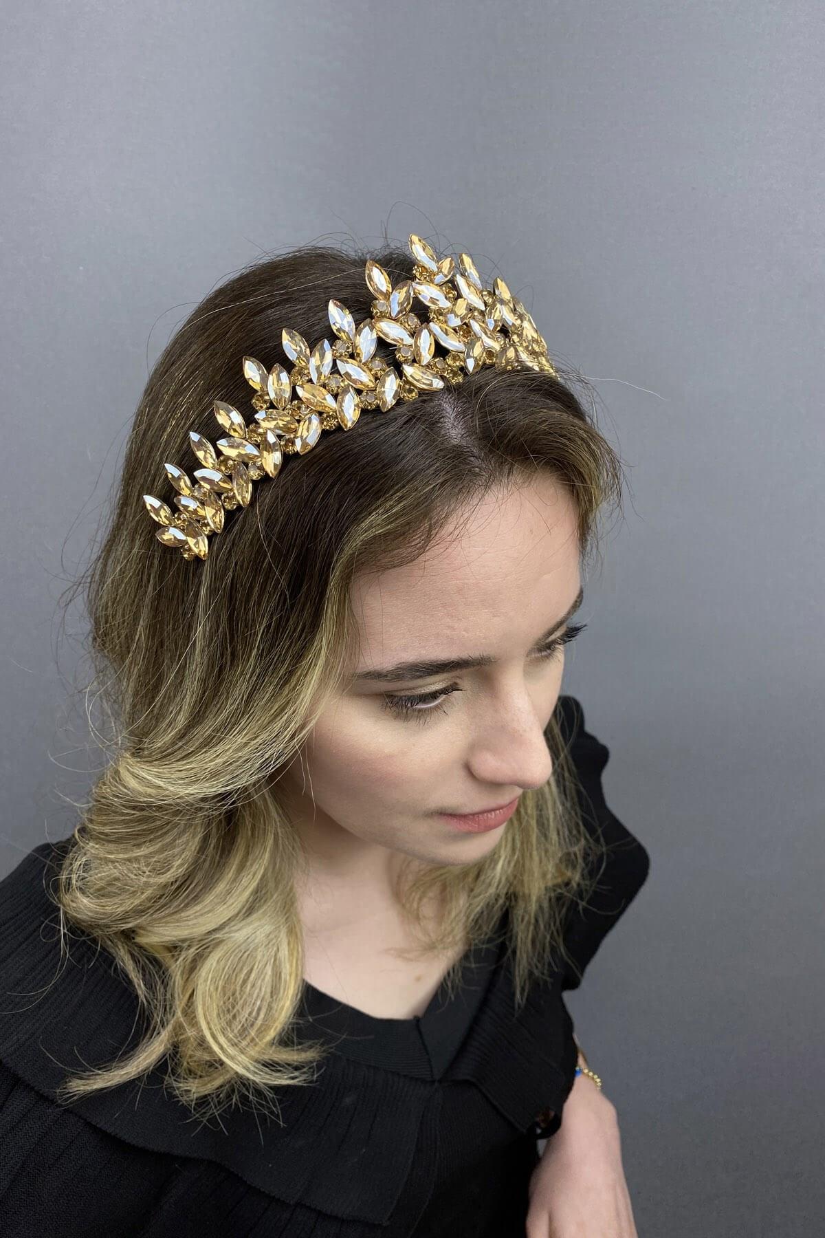 Wholesale Golden Yellow Subra Model Bridal Henna Crown | Daydreamer