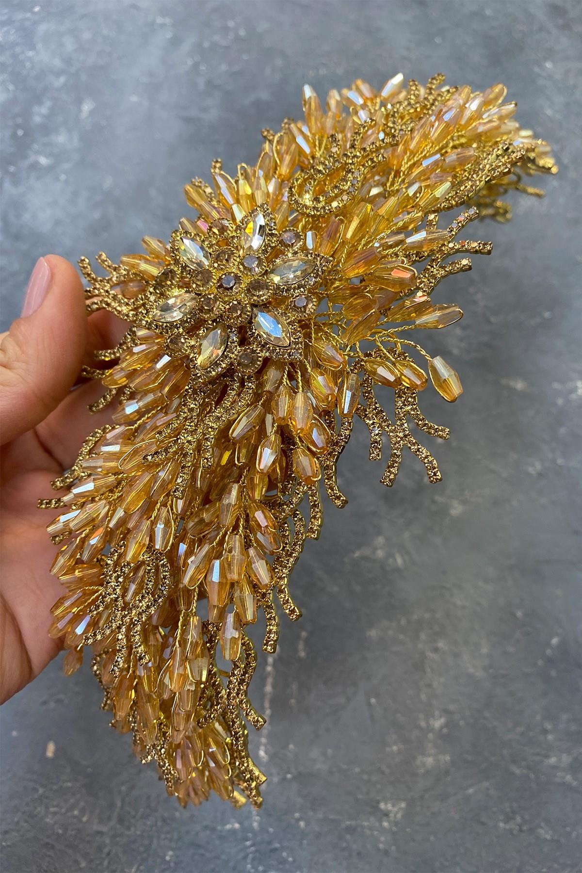 Wholesale Honey Color Alya Model Bridal Henna Crown | Daydreamer