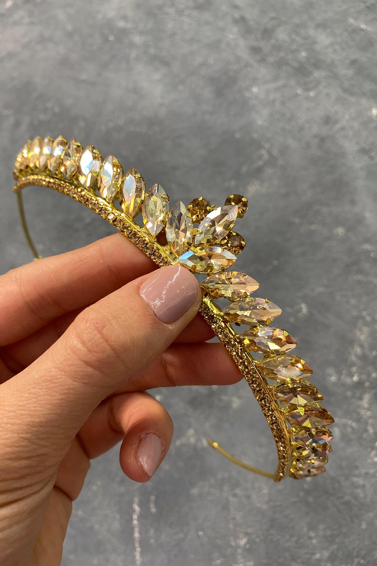 Wholesale Honey Color Ece Model Thin Bridal Henna Crown | Daydreamer