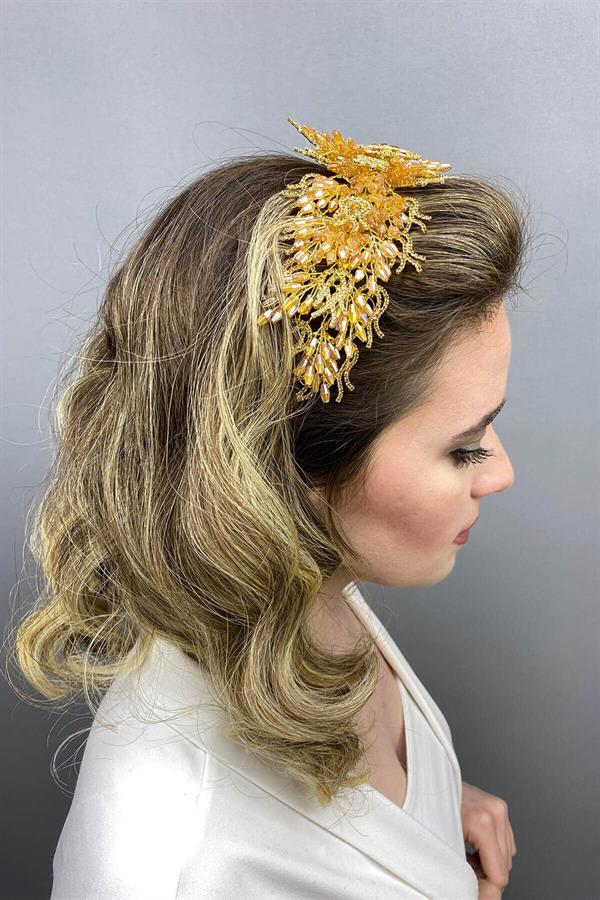 Wholesale Honey Color Alya Model Bridal Henna Crown | Daydreamer