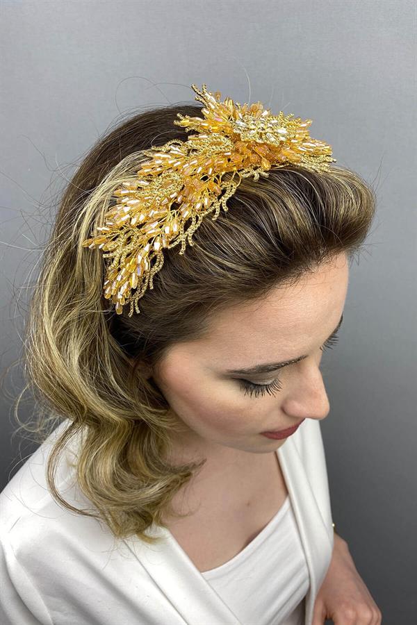 Wholesale Honey Color Alya Model Bridal Henna Crown | Daydreamer