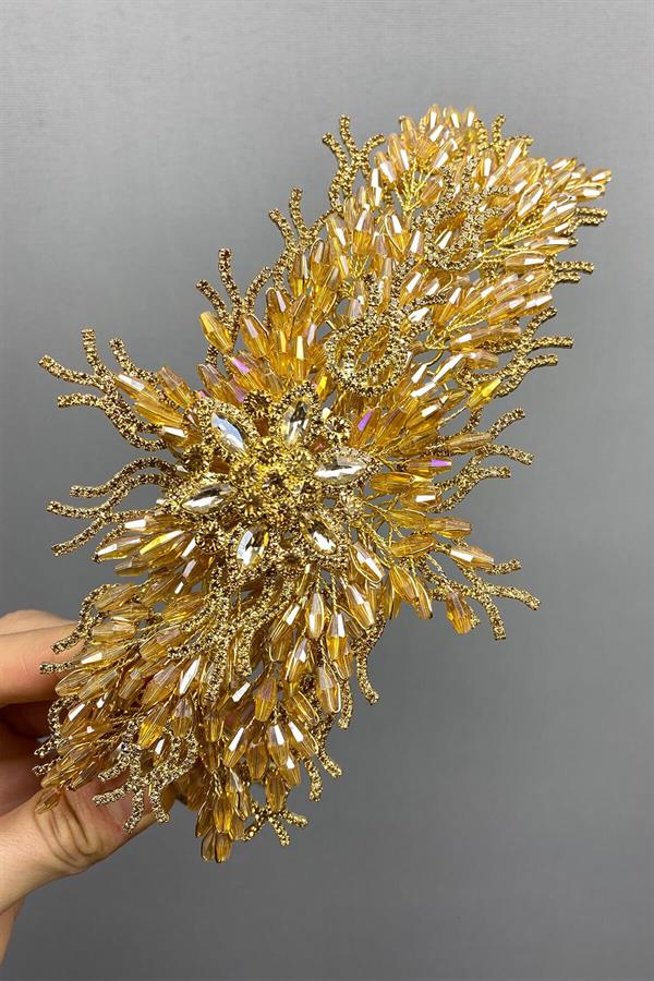 Wholesale Honey Color Alya Model Bridal Henna Crown | Daydreamer