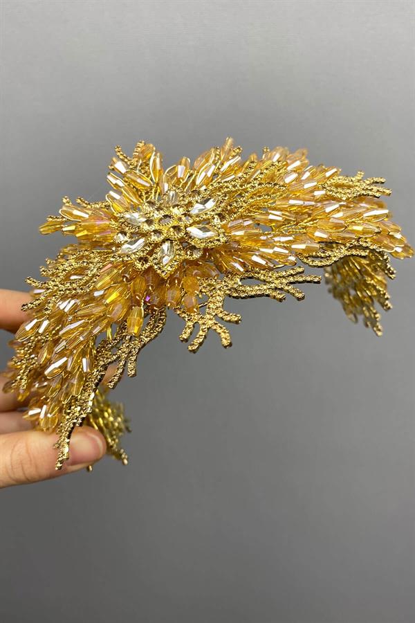 Wholesale Honey Color Alya Model Bridal Henna Crown | Daydreamer