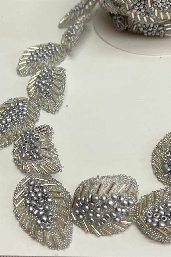 Yaprak Desen Ütüyle Yapışan Şerit Taş Aplik | Hayalperest