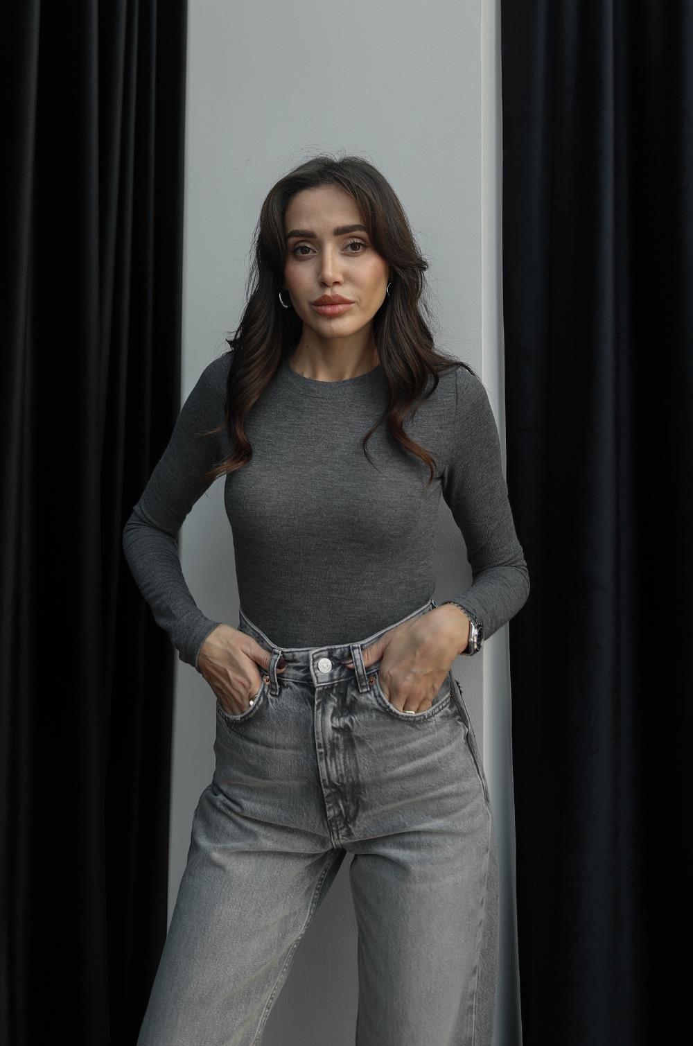 Antrasit Örme Body Bluz 349,00 TL