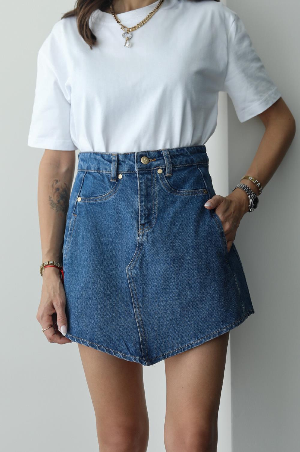 Mavi Üçgen Kot Etek 799,00 TL