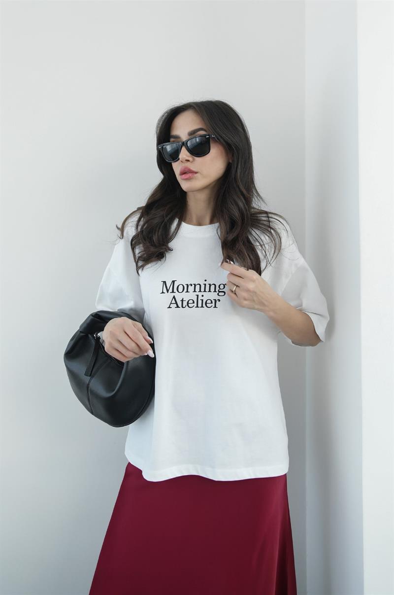 Morning Atelier Baskılı Beyaz Tişört 259,00 TL