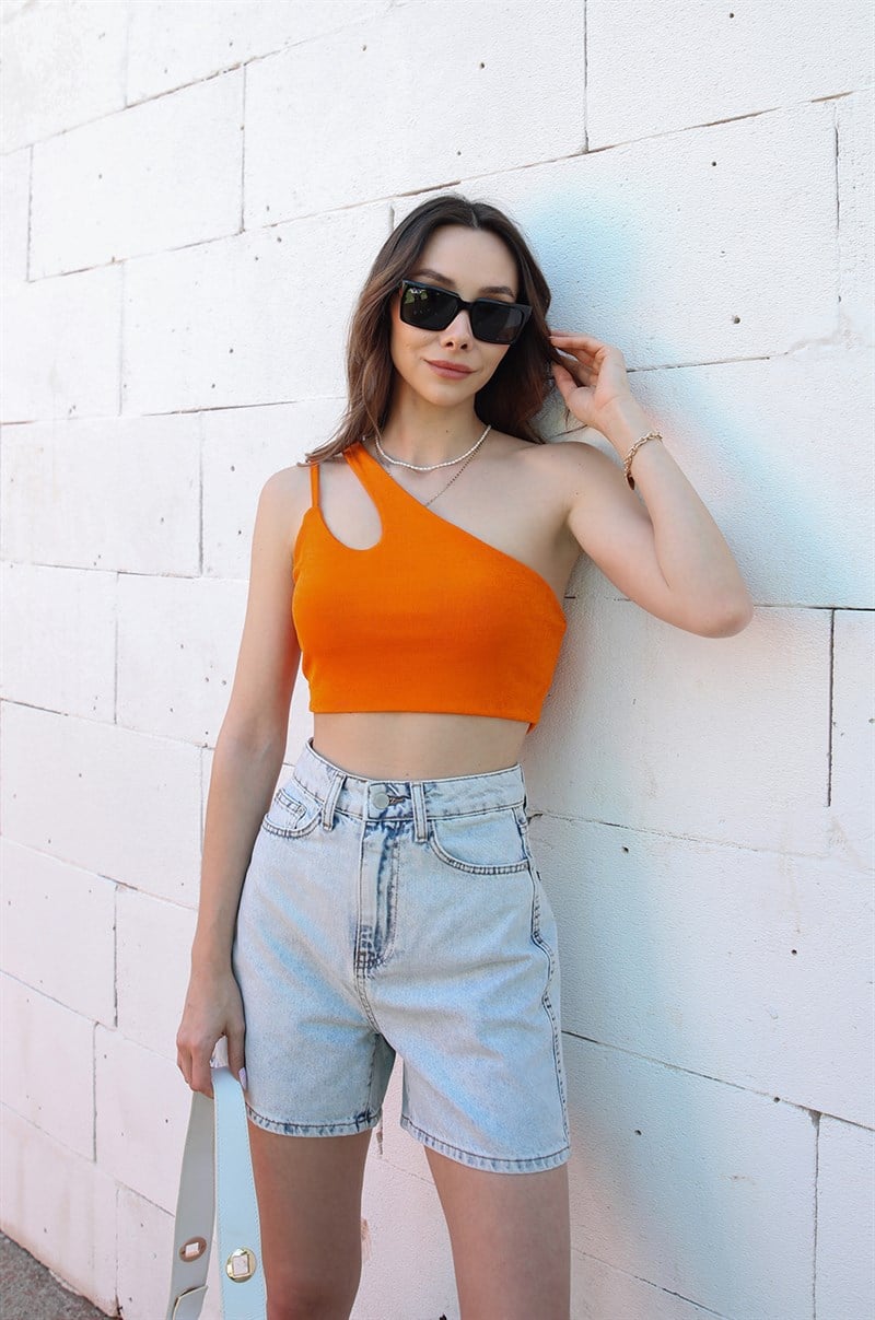 Turuncu Tasarım Crop Bluz 69,00 TL