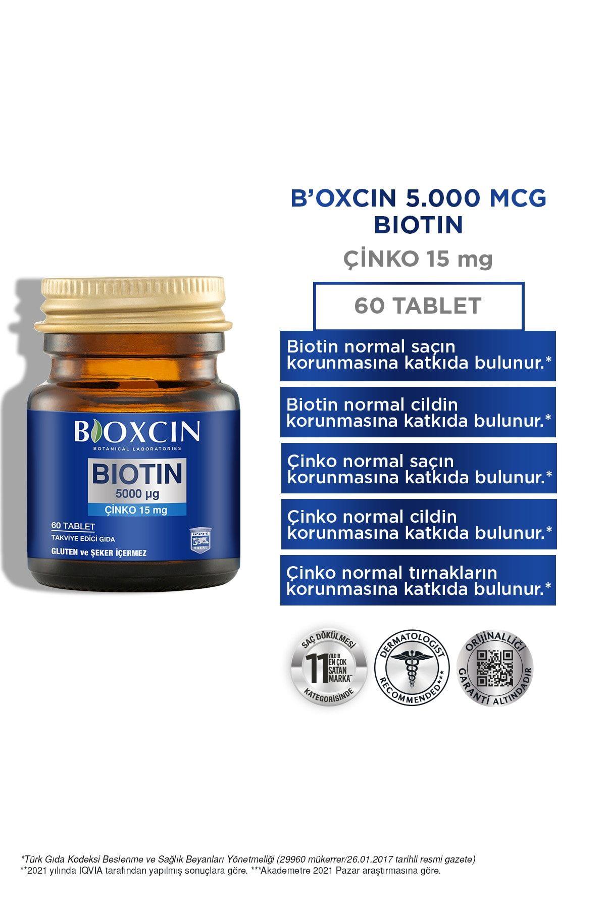 BIOXCIN Biotin 5000 mcg 60 Tablet + Bioxcin Biotin Şampuan 300 Ml Kofre ...