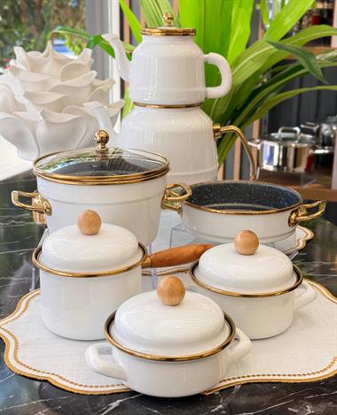 11 Parça Troy Emaye Seti Beyaz