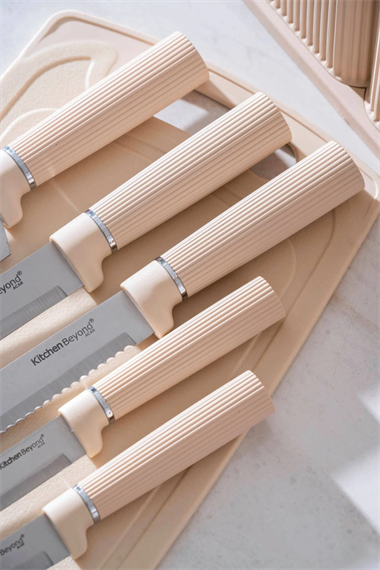 Vanni Cooper 12 Parça Standlı Kesme Tahtası Servis Ve Bıçak Seti