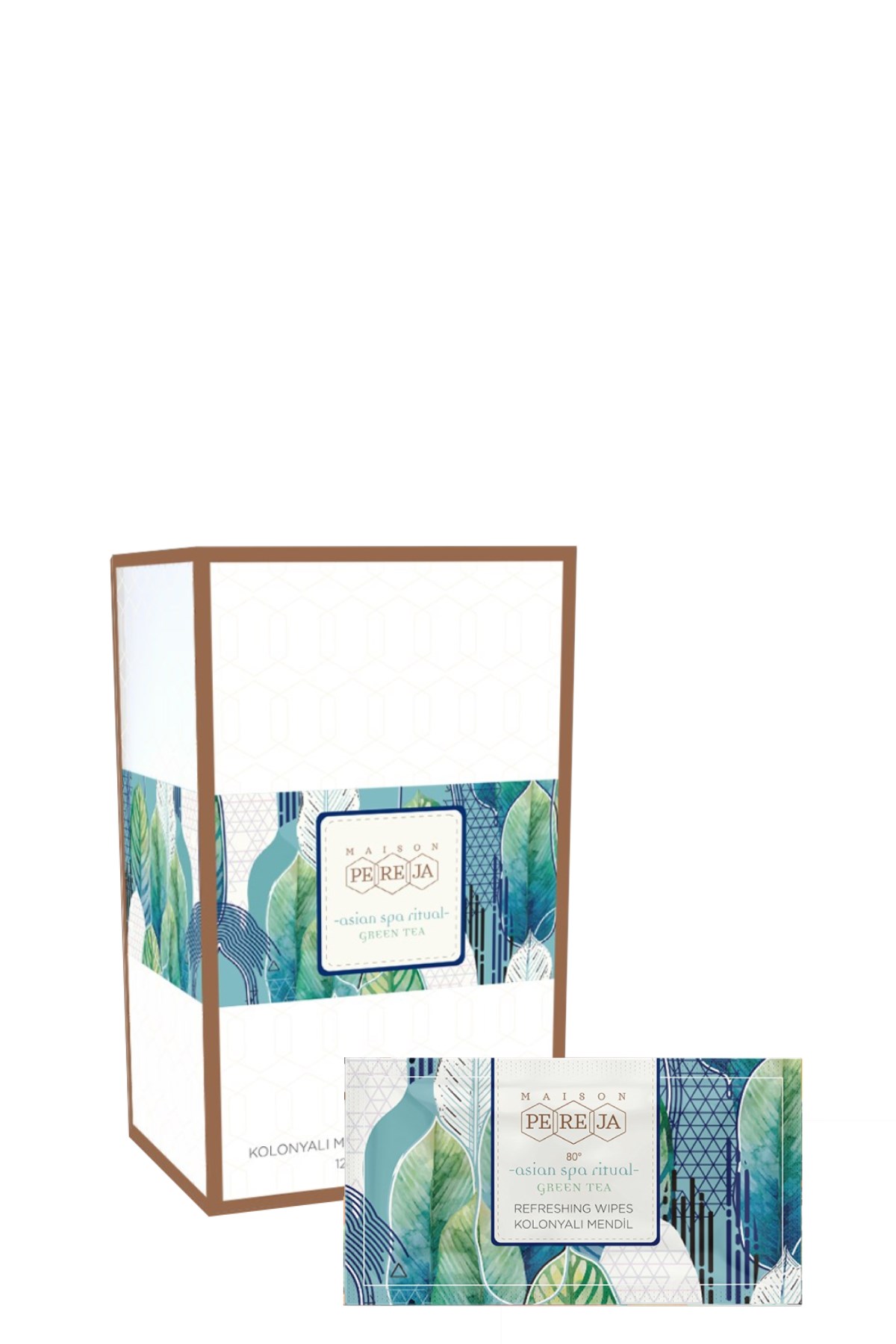 Green Tea 80˚ Asian Spa Kolonyalı Mendil 12'li - Maison Pereja