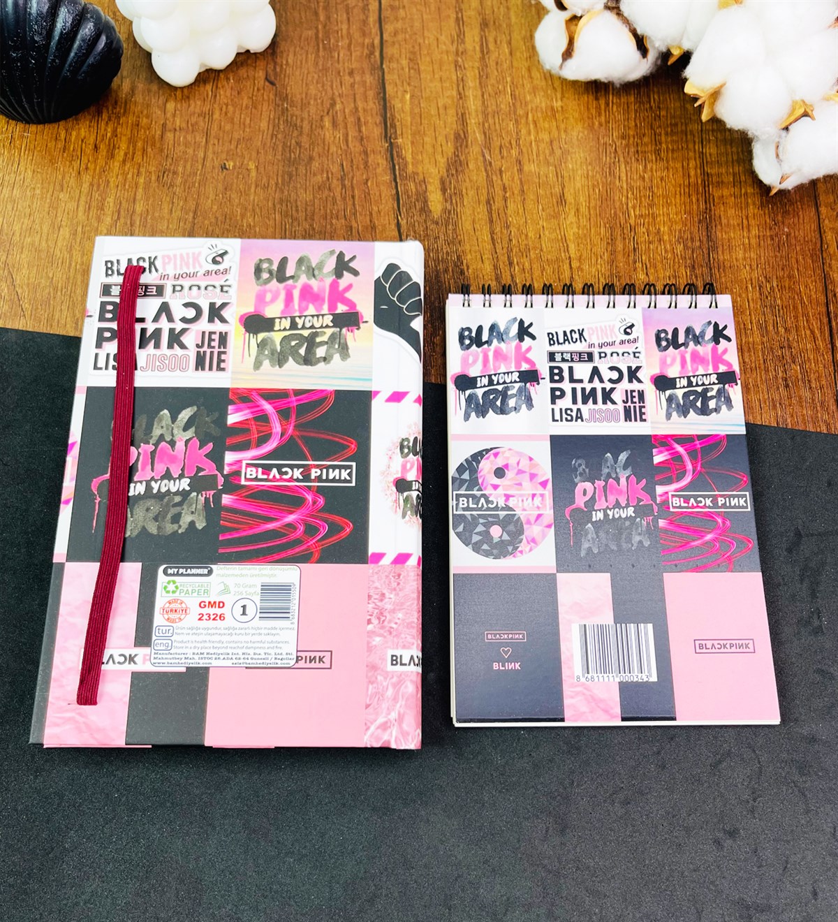 Black Pink Kalın Kitap Görünümlü Defter Ve Sketch Book