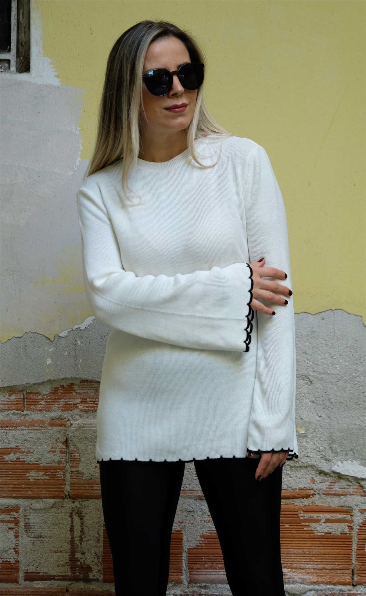 İspanyol Kol Triko Kazak - 109,99 TL