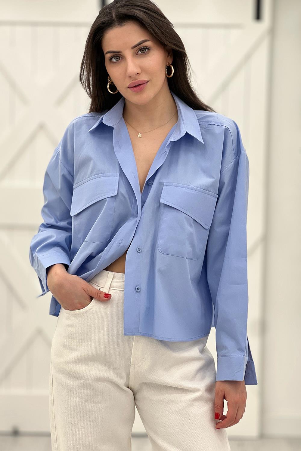 Pepicino ACT Mavi Çift Cep Gömlek 1076