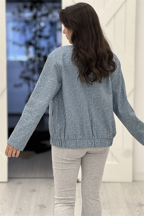 Pepicino ACT Mavi Pullu Denim Bomber Ceket 99335