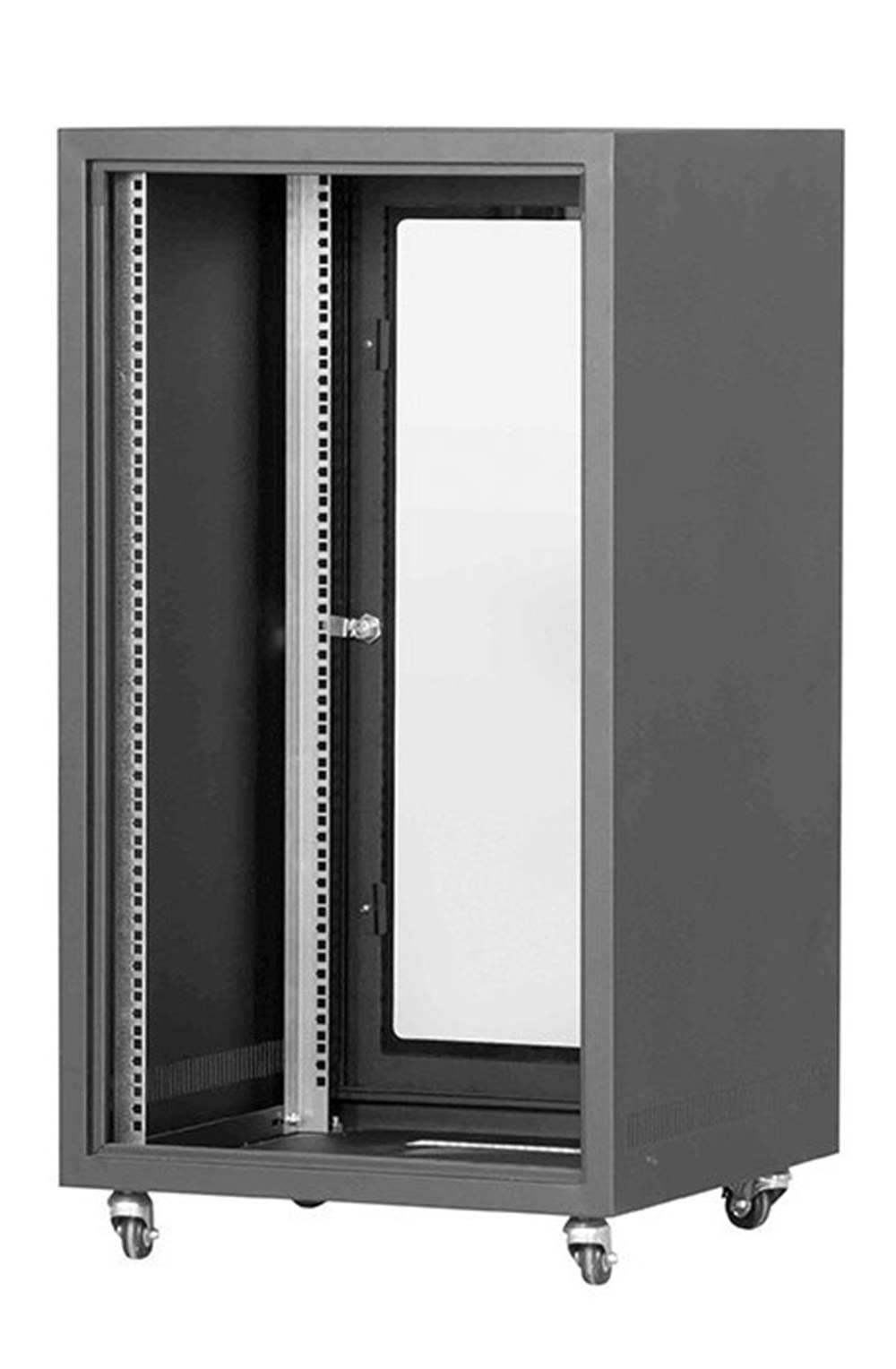 SETRACK 19'' 42U 800X1000 CAMLI TEKERLEKLİ RACK KABİNET