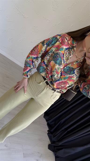 Patchwork Renkli Gömlek Mix Colors