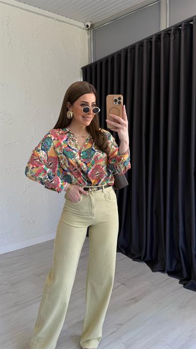 Patchwork Renkli Gömlek Mix Colors