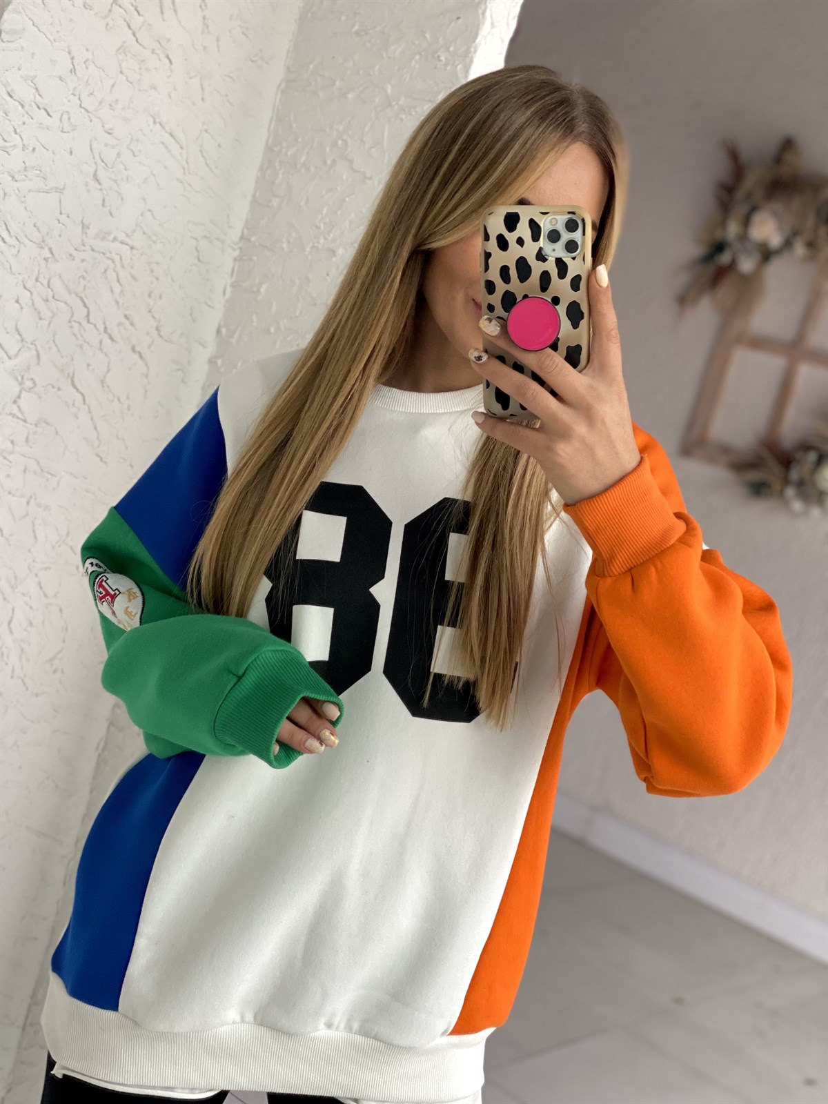 Renkli 98 Yazılı Sweat