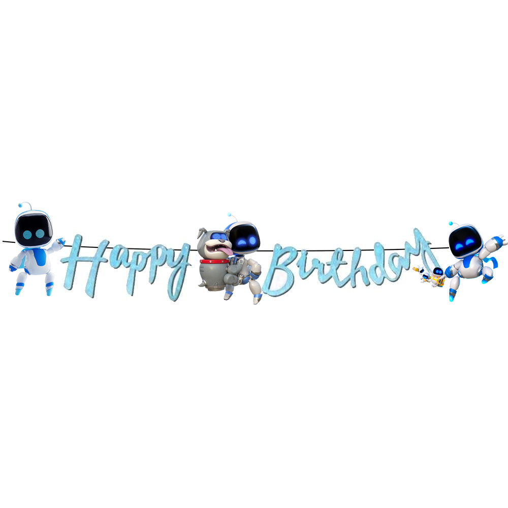 Astro Bot Happy Birthday Kaligrafi Banner