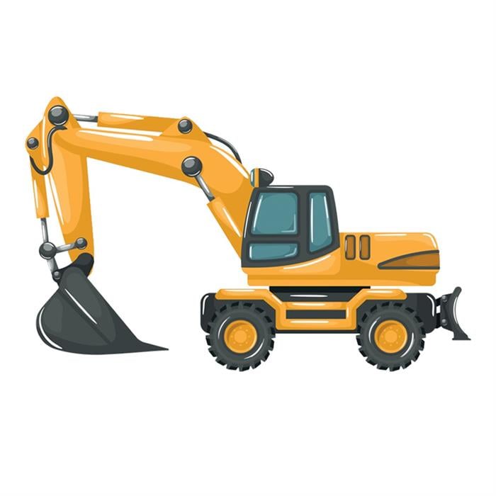 İnşaat Kepçe Temalı Sticker 12 cm 1 adet