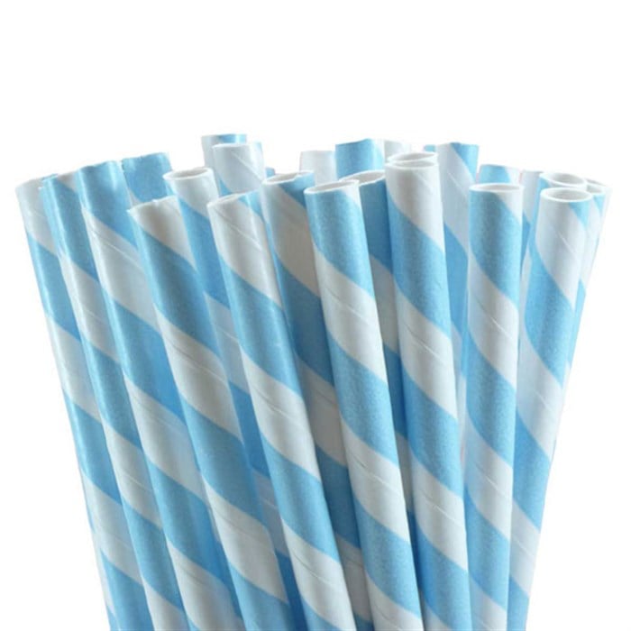 Mavi Beyaz Kağıt Pipet 25 Adet En Uygun Fiyata