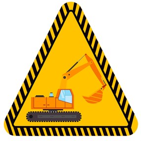 İnşaat Kepçe Temalı Sticker 12 cm 1 adet