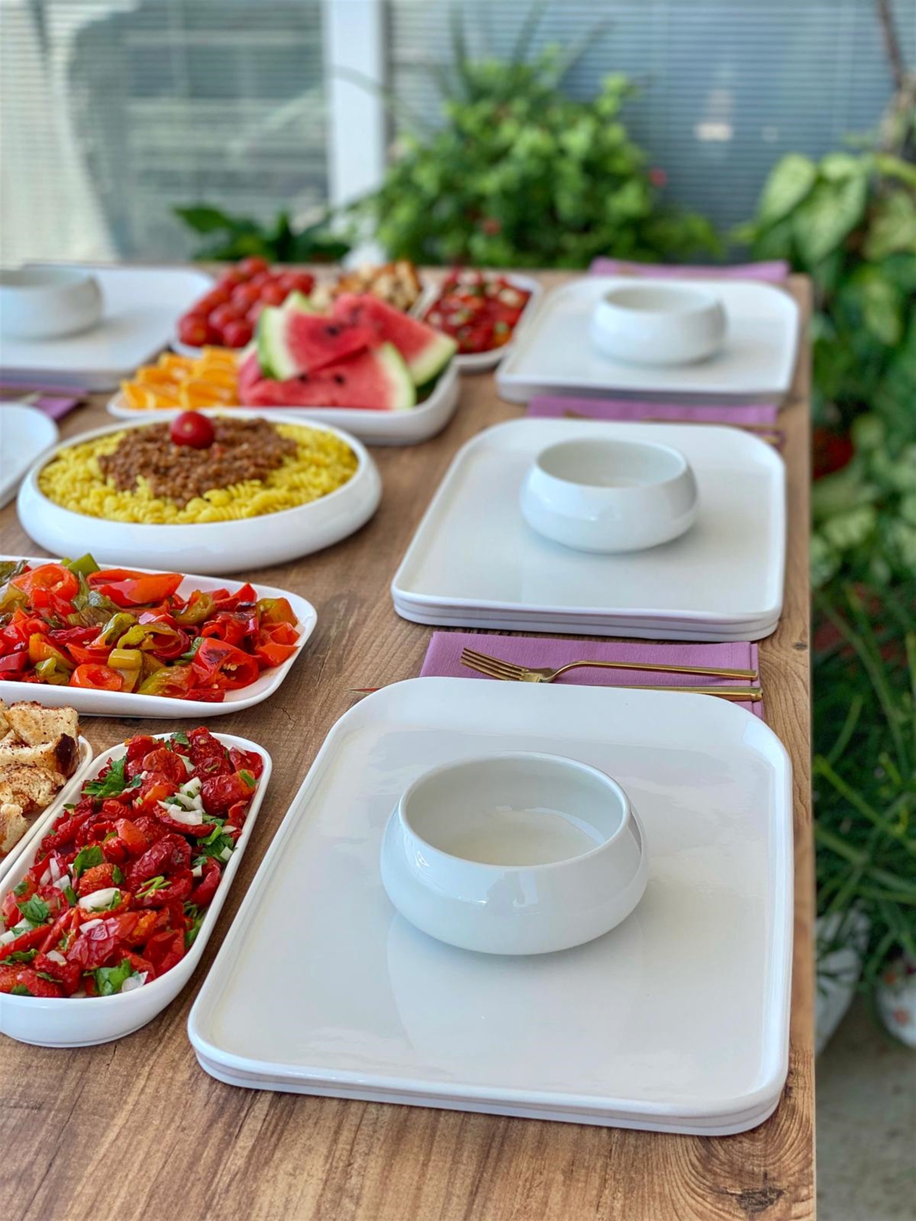 21 Parça 6 kişilik Porselen Yemek Seti