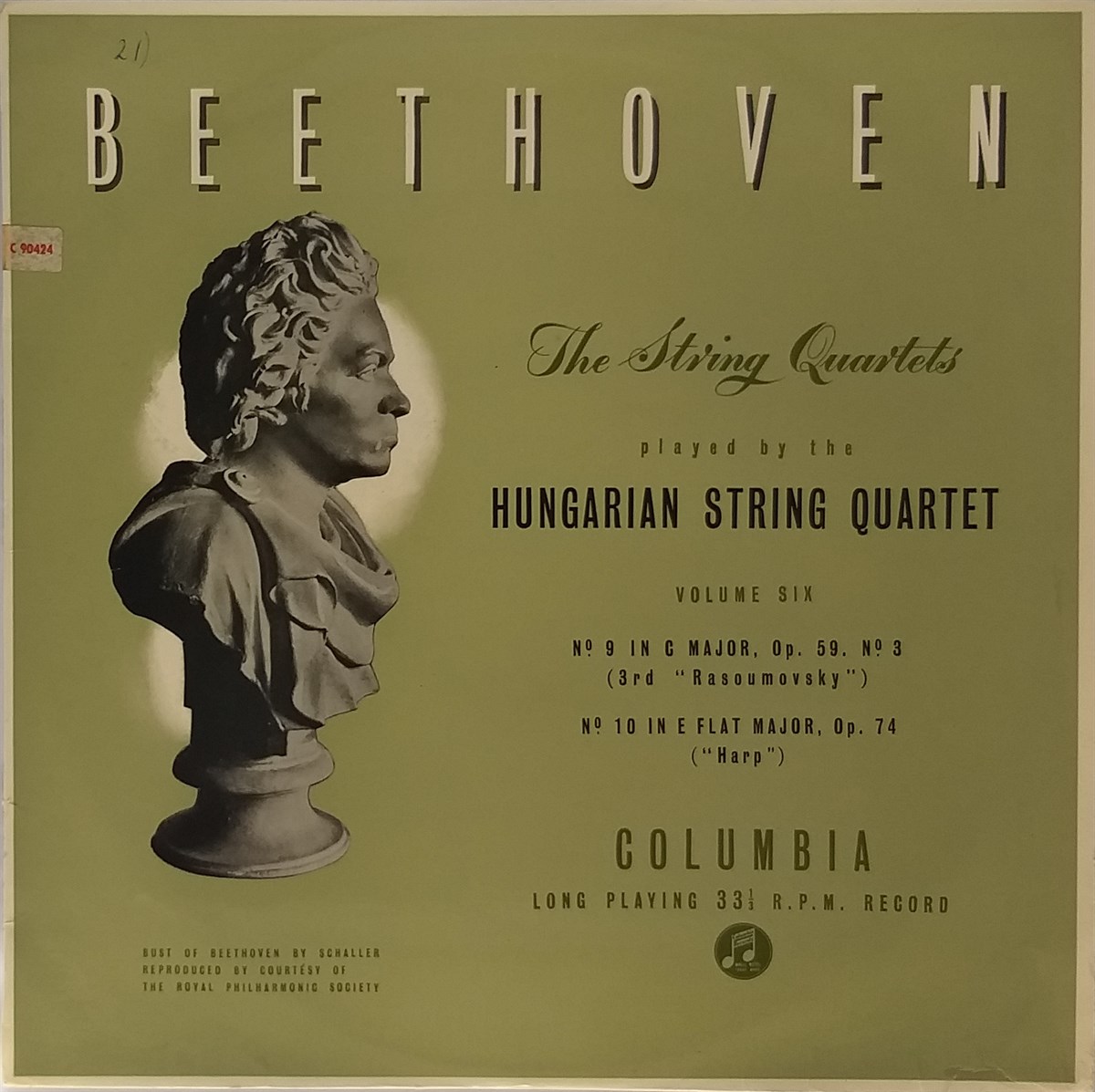 BEETHOVEN, THE HUNGARIAN QUARTET – THE STRING QUARTETS - VOLUME SIX