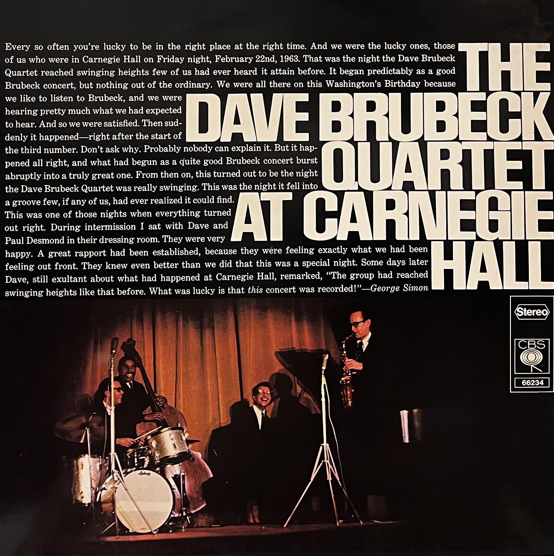 THE DAVE BRUBECK QUARTET - AT CARNEGIE HALL