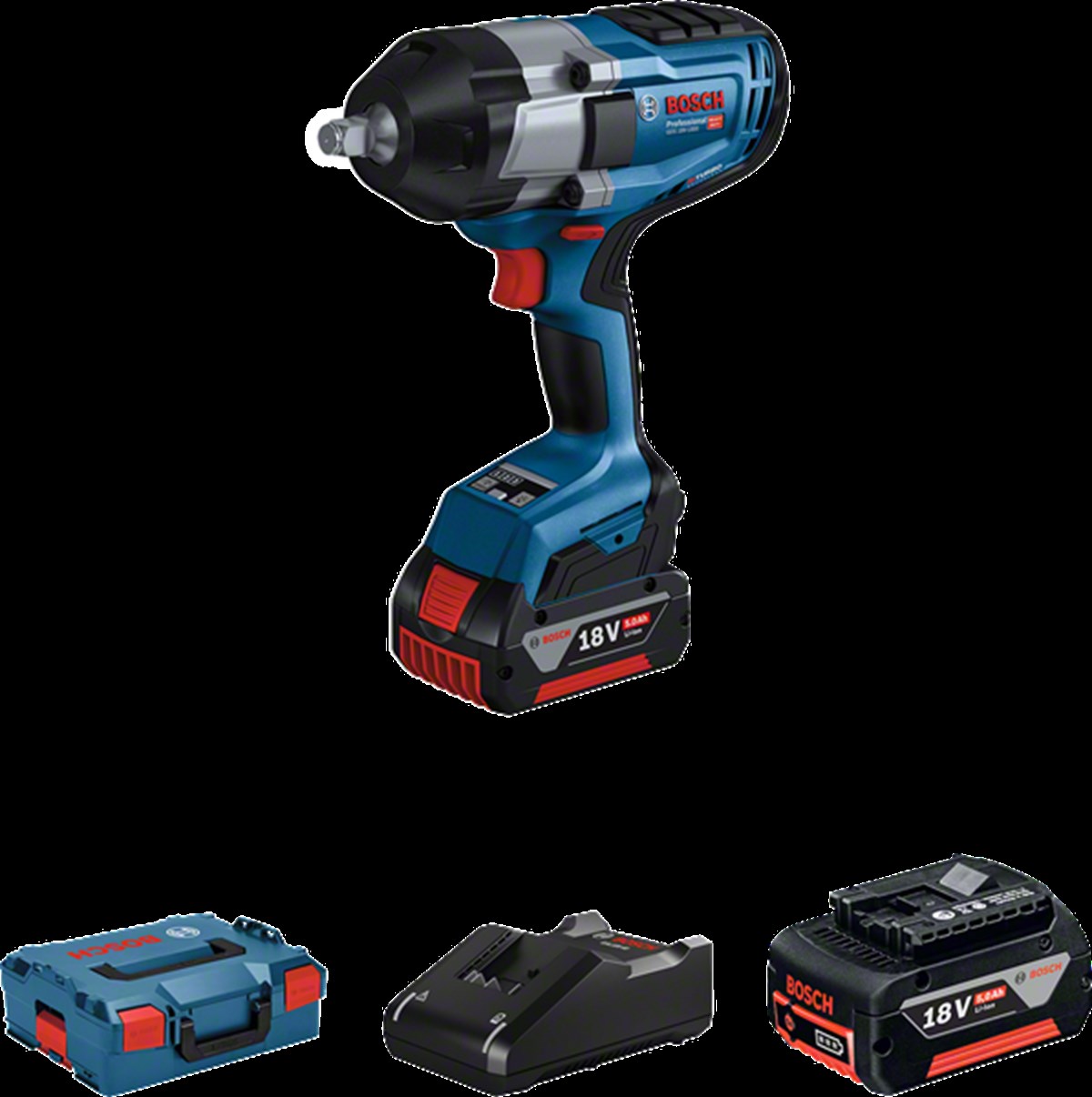 Bosch Professional GDS 18V-1000 (2 x 5.0 Ah; L-Boxx) Akülü Darbeli Somun Sıkma Makinesi