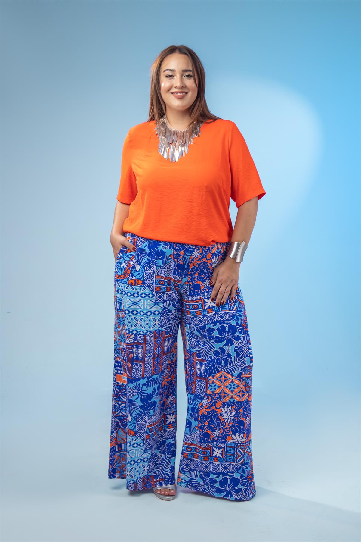 Büyük Beden 33357 Bol Pantolon Mavı