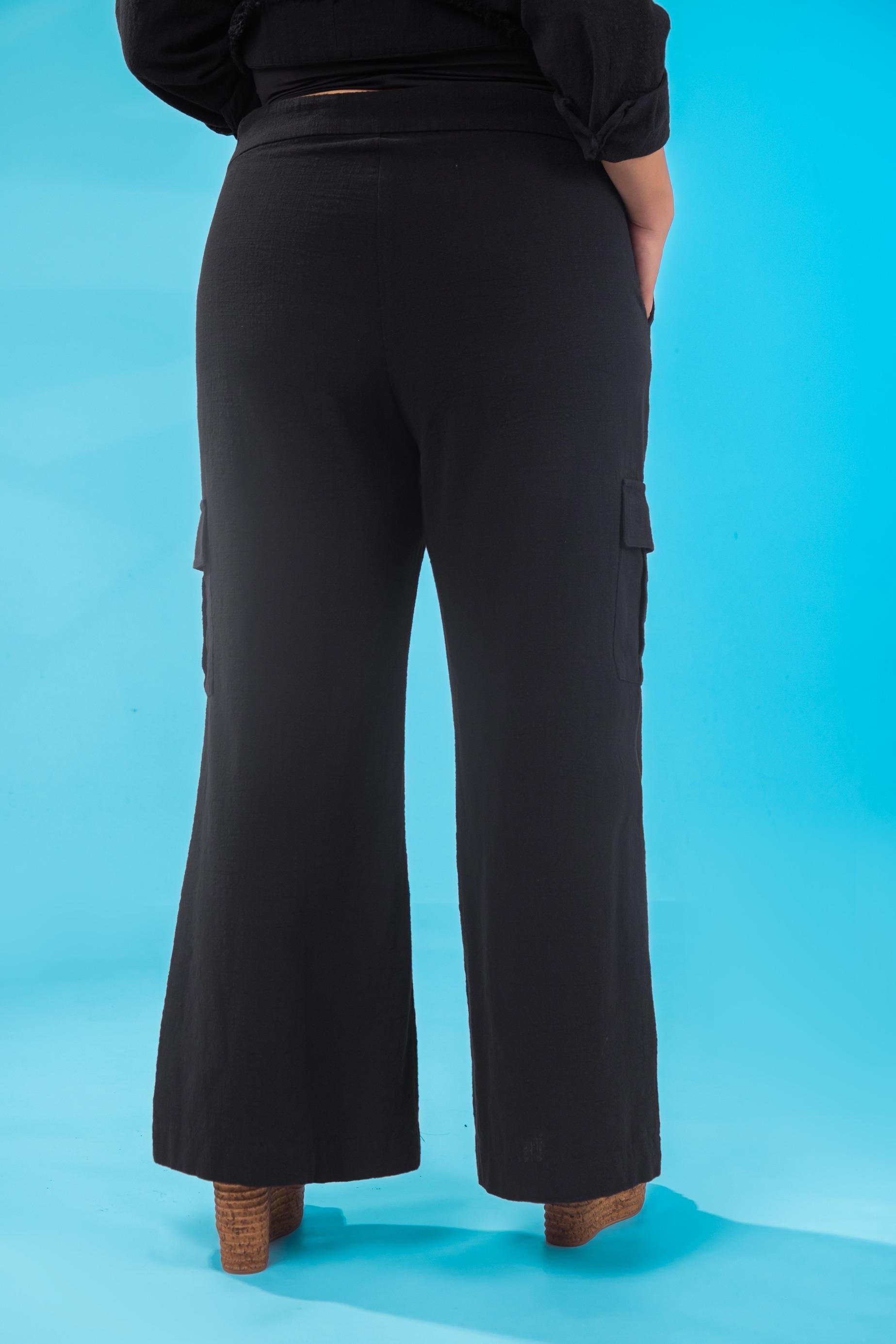 Büyük Beden 1111056 Cepli Pantolon Siyah