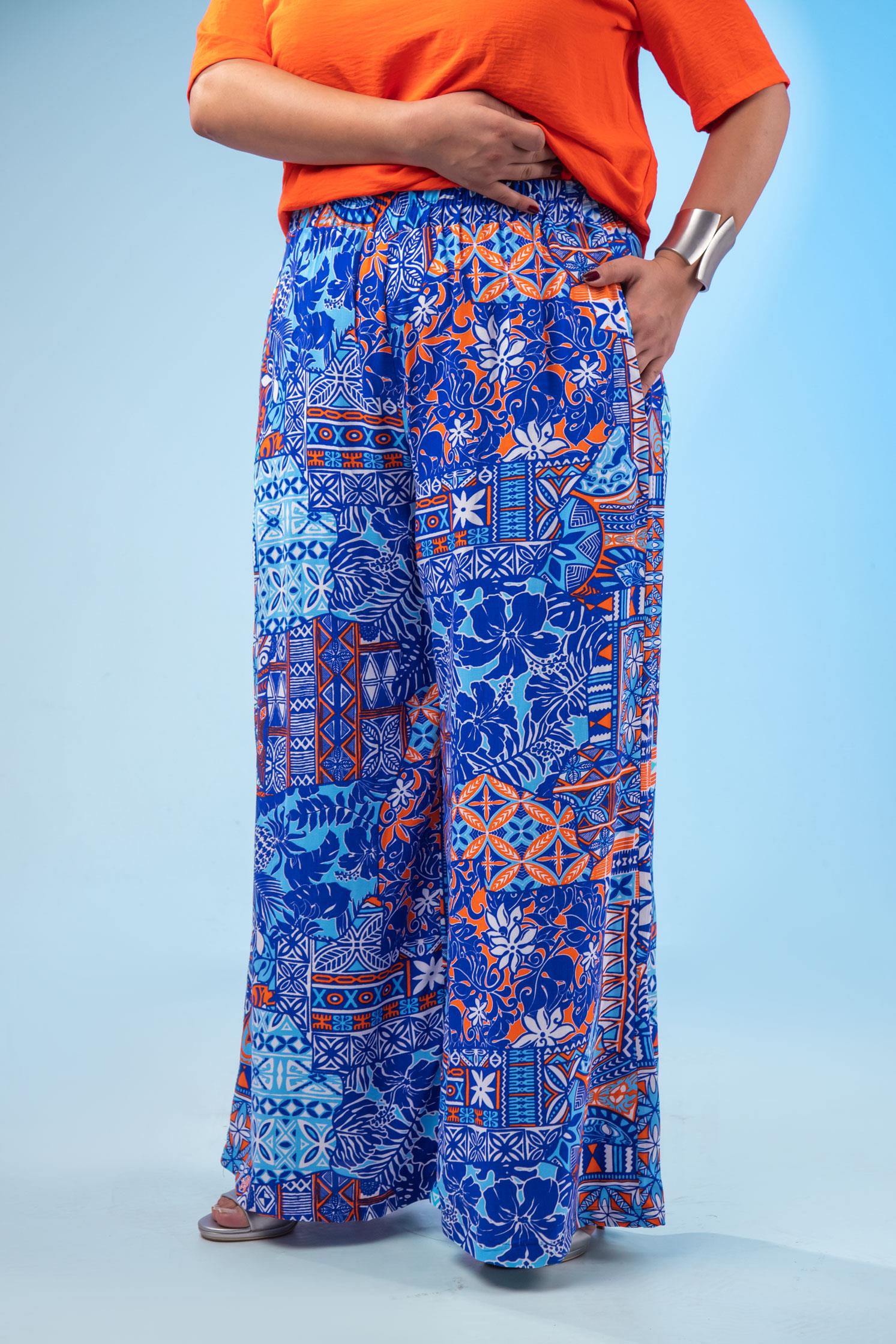 Büyük Beden 33357 Bol Pantolon Mavı