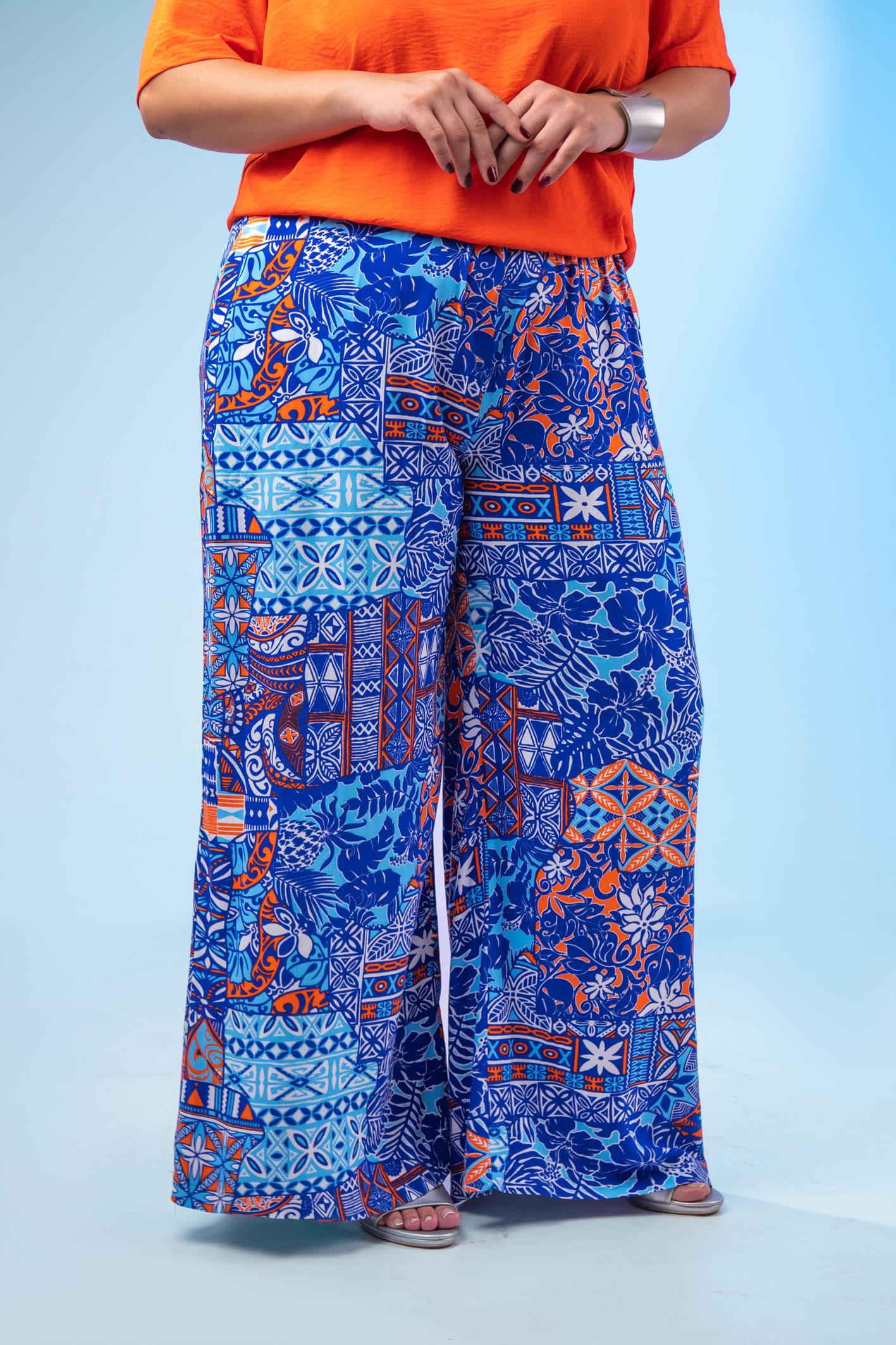 Büyük Beden 33357 Bol Pantolon Mavı