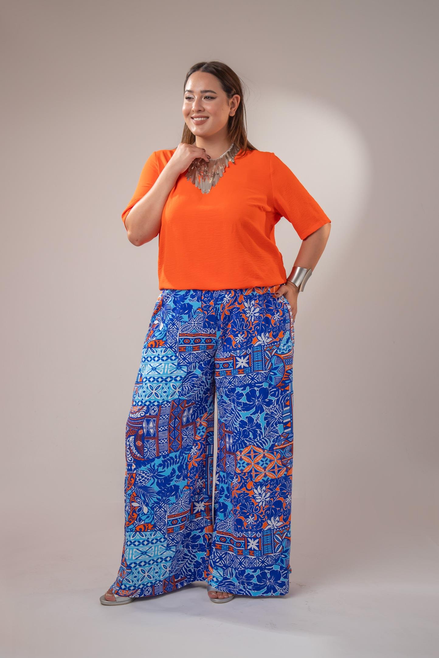 Büyük Beden 33357 Bol Pantolon Mavı